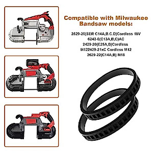 2 PACK 45-69-0030 Blade Pulley Tires Compact Band Saw Replacement For Milwaukee Bandsaw 2629-20 6242-6 2429-20