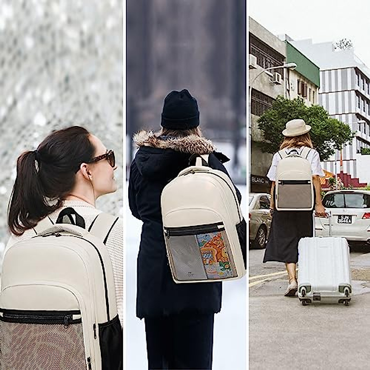 Bluboon Backpack for Women 15.6 Inch Laptop Bookbag College Backpack Girls Schoolbag Compartment Daypack for Business Travel with USB Charging Port