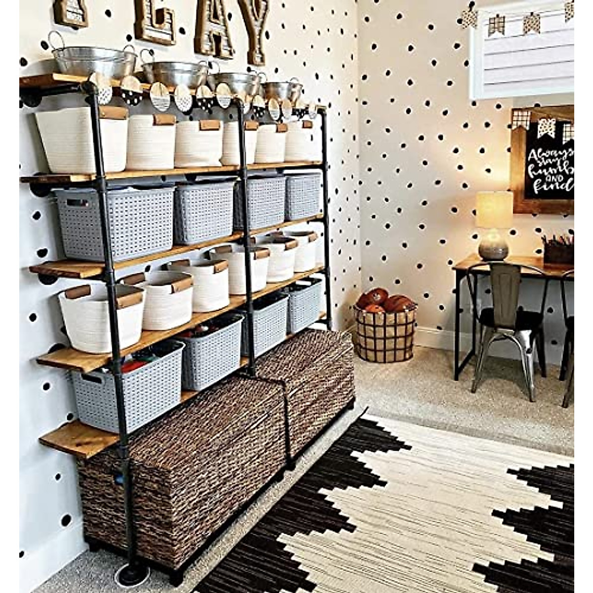 FOF FRIEND OF FAMILY Industrial Retro Wall Mount Iron Pipe Shelf,DIY Open Bookshelf,Hung Bracket,Home Improvement Kitchen Shelves,Tool Utility Shelves, Office Shelves,Ceiling Mount Shelf Shelves