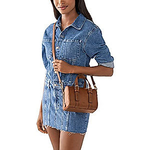 Fossil Carlie Mini Satchel, Brown