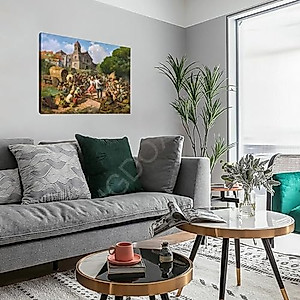 Tinikling Dance Art Poster by Philippine Rural Landscape Painter Fernando Amorsolo Canvas Poster Wall Art Decor Print Picture Paintings for Living Room Bedroom Decoration Frame-style 20x16inch(50x40cm