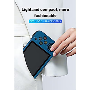 ANBERNIC RG353M Handheld Game Console , Aluminum Alloy CNC Process Dual OS Android 11 + Linux System Support 5G WiFi 4.2 Bluetooth Built-in 64G SD Card 4452 Games (Deep Blue)