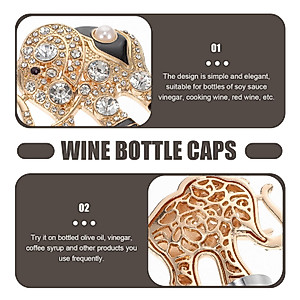 Cabilock Wine Stoppers Decorative Rhinestone Elephant Beverage Bottle Stoppers Funny Wine Champagne Toppers for Wedding Birthday Gifts (1PC)