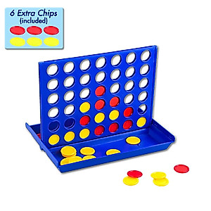 Pup Go 4 in a Row Game - 6 Spare Discs Included, Classic Board Game for Kids, Classic Four in a Row, Family Fun Games for Age 3 4 5 6 7 Year Old Boys Girls Adults, Line Up 4 (Standard)