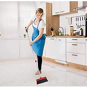 Self-Cleaning Broom and Dustpan Set, Stand Up, Indoor & Outdoor, Gray & Orange (Orange and Gray)