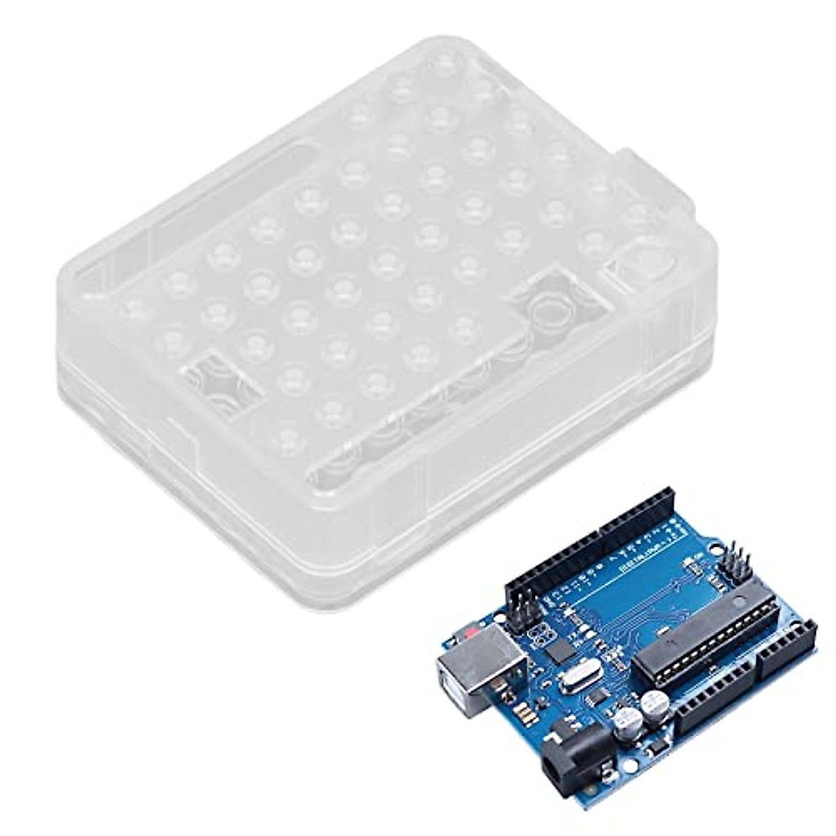 Electronic housing, Circuit Board housing, Fast Cooling, Reserved Holes with 4 Screws for DIY Transparent