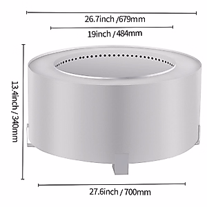 VEVOR Smokeless Fire Pit, Stainless Steel Stove Bonfire, Large 28.5 inch Diameter Wood Burning Fire Pit, Outdoor Stove Bonfire Fire Pit, Portable Smokeless Fire Bowl for Picnic Camping Backyard