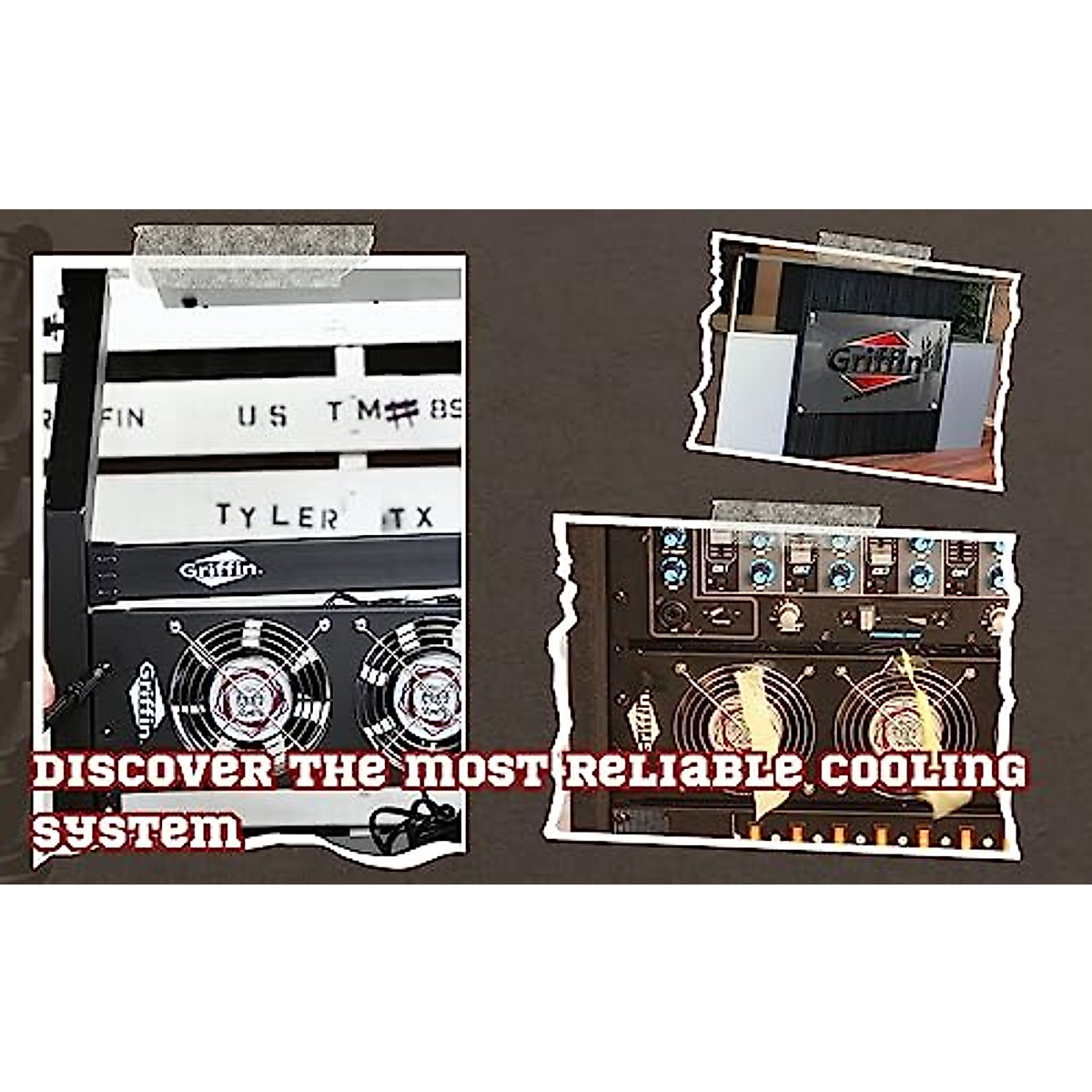 GRIFFIN Rackmount Cooling Fan | 3U Ultra-Quiet Triple Exhaust Fans, Keep Studio Audio Equipment Gear Cool | Rack Mount on Network IT System Server Rails | DJ PA AMP Temperature Control Panel Cabinet