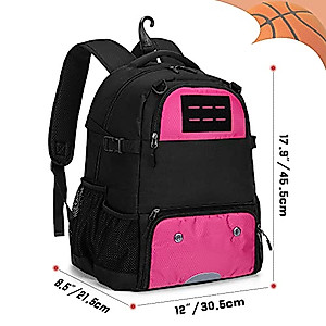DSLEAF Basketball Bag, Basketball Equipment Backpack with External Ball Net and Shoe Compartment for Soccer, Basketball and Volleyball Training