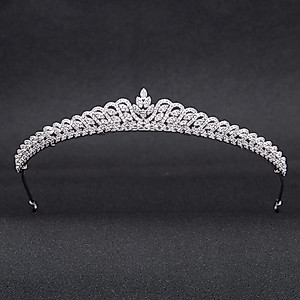 Sepbridals CZ Cubic Zirconia Tiara for Wedding,Crystals Bridal Diadem Crown for Hair Accessories CH10219