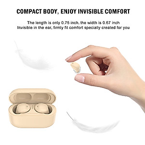 A.FORVI Sleep Earbuds Invisible Bluetooth Earbuds for Sleeping Smallest Sleep Buds Tiny Mini for Side Sleepers Wireless Hidden Headphones Small Discreet Bluetooth Earpiece with Charging Case, Yellow