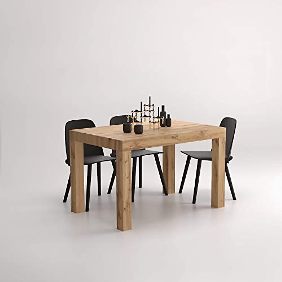 Mobili Fiver, First Extendable Table, Rustic Oak, Made in Italy