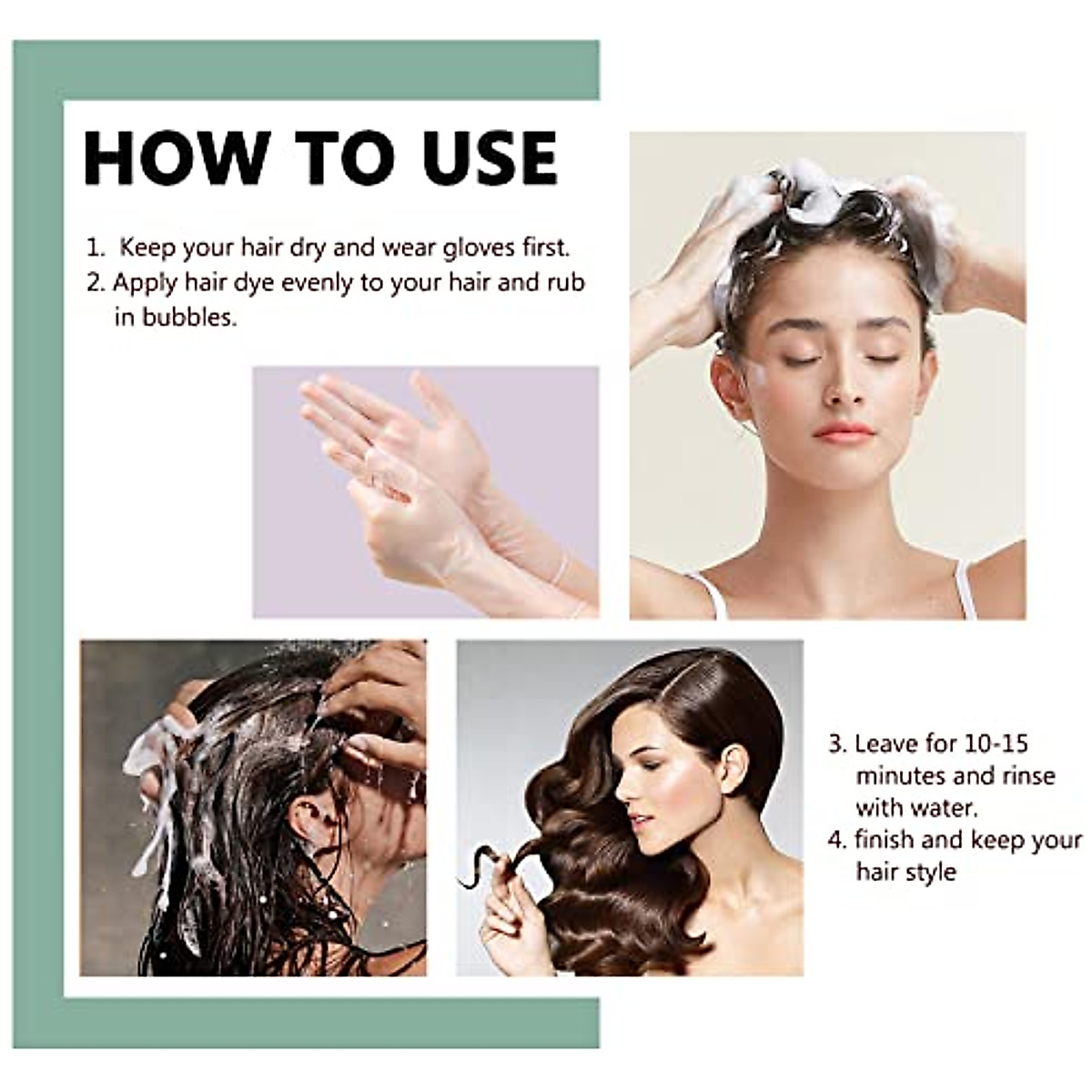 10 PCS Dexe Black Hair Shampoo Instant Hair Dye for Men Women Black Color - Simple to Use - Hair Dye Permanent - Last 30 days - Natural Ingredients, Black Hair Dye Shampoo Great Choice for Woman&Man