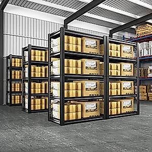 REIBII Garage Shelving Heavy Duty Storage Shelves Load 2000Lbs, Adjustable Garage Shelves Heavy Duty Shelving, 5-Tier Metal Shelving Unit, Garage Storage Shelves, Utility Shelf Racks, 40"W x18"D x72"H