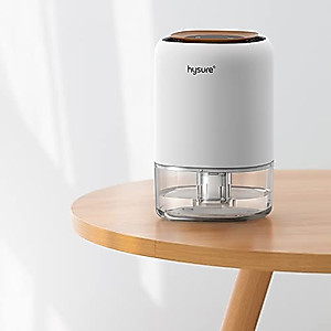 Hysure Small Dehumidifier for 2200 Cubic Feet(220 sq ft), Quiet Portable Deshumidificador for Home RV Bedroom Bathroom Basement Garage Wardrobe, 1400ml(49oz) Water Tank with Safe Auto Shut Off -White