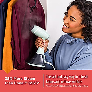 BLACK+DECKER Advanced Handheld Steamer & Press Plate – Powerful and Quick Steam Solution, HGS250P, Mint
