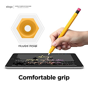 elago Classic Pencil Case Compatible with Apple Pencil 1st Generation, Classic Design, Durable Silicone (Yellow)