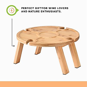 Prosumer's Choice Small Camping Foldable Table for Outdoor - Mini Picnic Table for Beach, Barbecue, Road Trip - Portable Camping Accessories, Wine Rack Collapsible Table