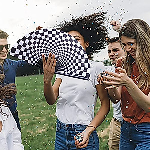 Gionforsy 2pcs Rave Hand Fan Bamboo Holding Hand Fan Large Folding Fan with Bright Color Fabric Folding Fan for Festival (Style-1)