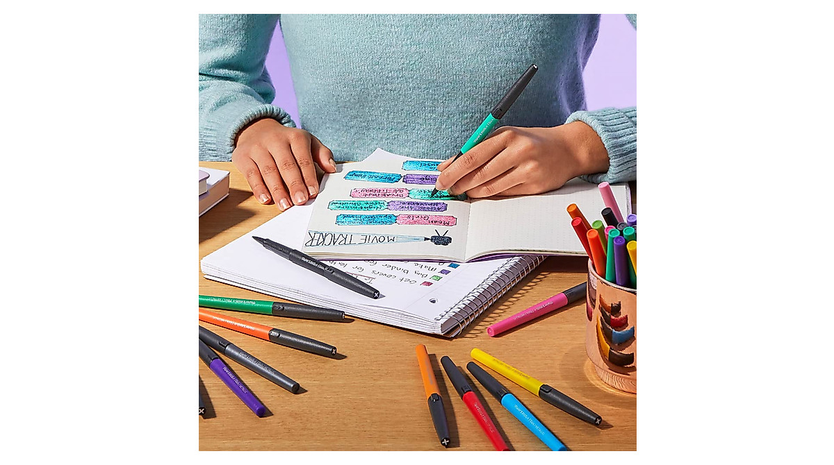 Paper Mate Flair Metallic Pens - 8 Vibrant Glittery Colors for Creative ...