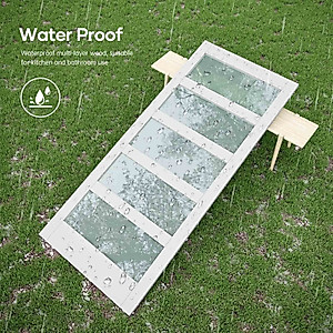 Fredbeck 32in x 84in White Glass Barn Door with 5.5FT 66inch Sliding Door Hardware Kit Included & Handle,PVC Surface,Need to Assembly,Water-Proof,Fit 29in-31in Opening