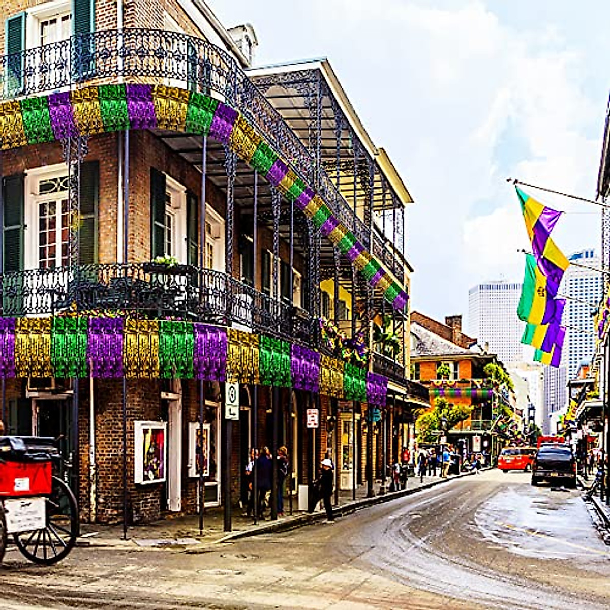 2 Pack Mardi Gras Fringe Curtain,19.68Ft Metallic Fringe Tinsel Streamers Banner,Gold Green Purple Foil Fringe Drape for Street Background Decorations DIY Party Supplies