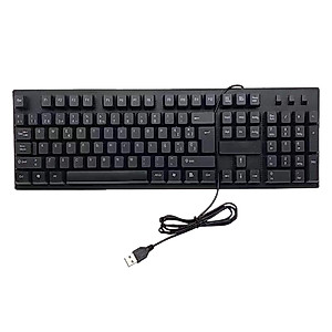 HEVIRGO 108Keys, Universal Keyboard,Wired Gaming Keyboard,Wired Keyboard, Multiple Languages Ergonomic USB Wired Keyboard for PC Laptop - Black A,Computer