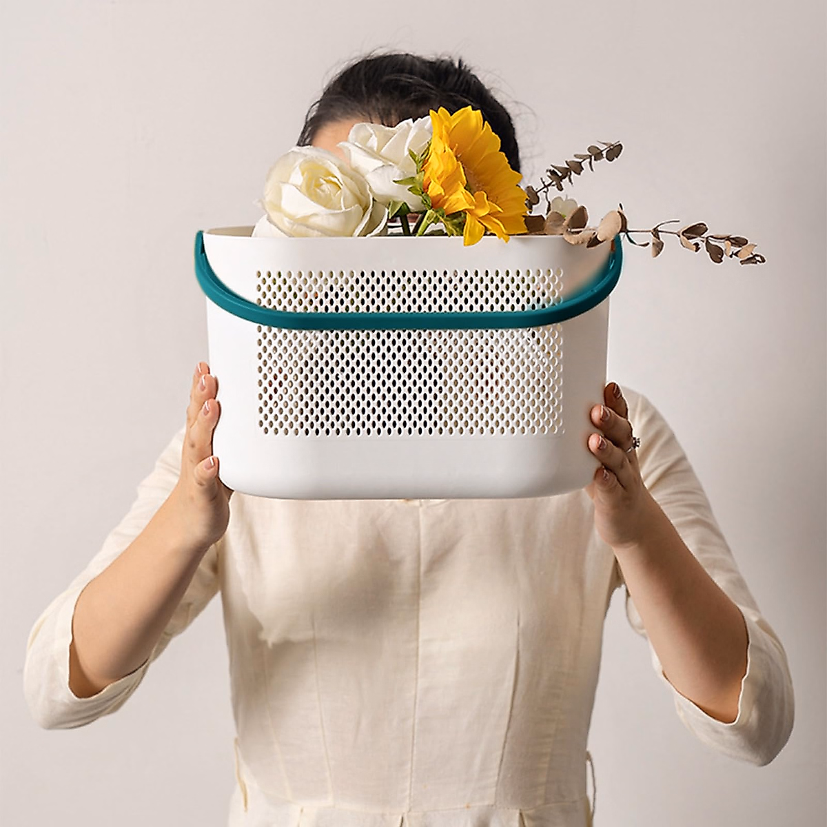 Shower Caddy Portable for College Dorm Room, Portable Shower Tote, Large Capacity Shower Organizer Basket with Handle, Drainage hole at Bottom, Multifunctional Storage Basket for Bathroom Kitchen