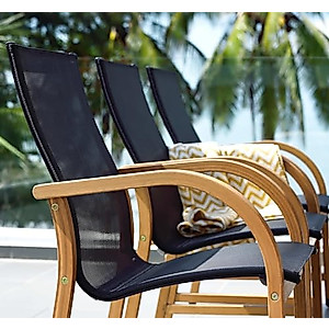 Amazonia Franklin 9-Piece Teak Finish Extendable Rectangular Patio Dining Set