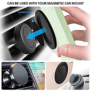 Lendouble Magnetic Disk Base for Magsafe Accessories, Removable Magnet Plate Compatible with iPhone 14/13/12 Pro Max Mini & Mag Case, Non Adhesive Mag Safe Disc Designed for P-Socket Grip/Ring Holder