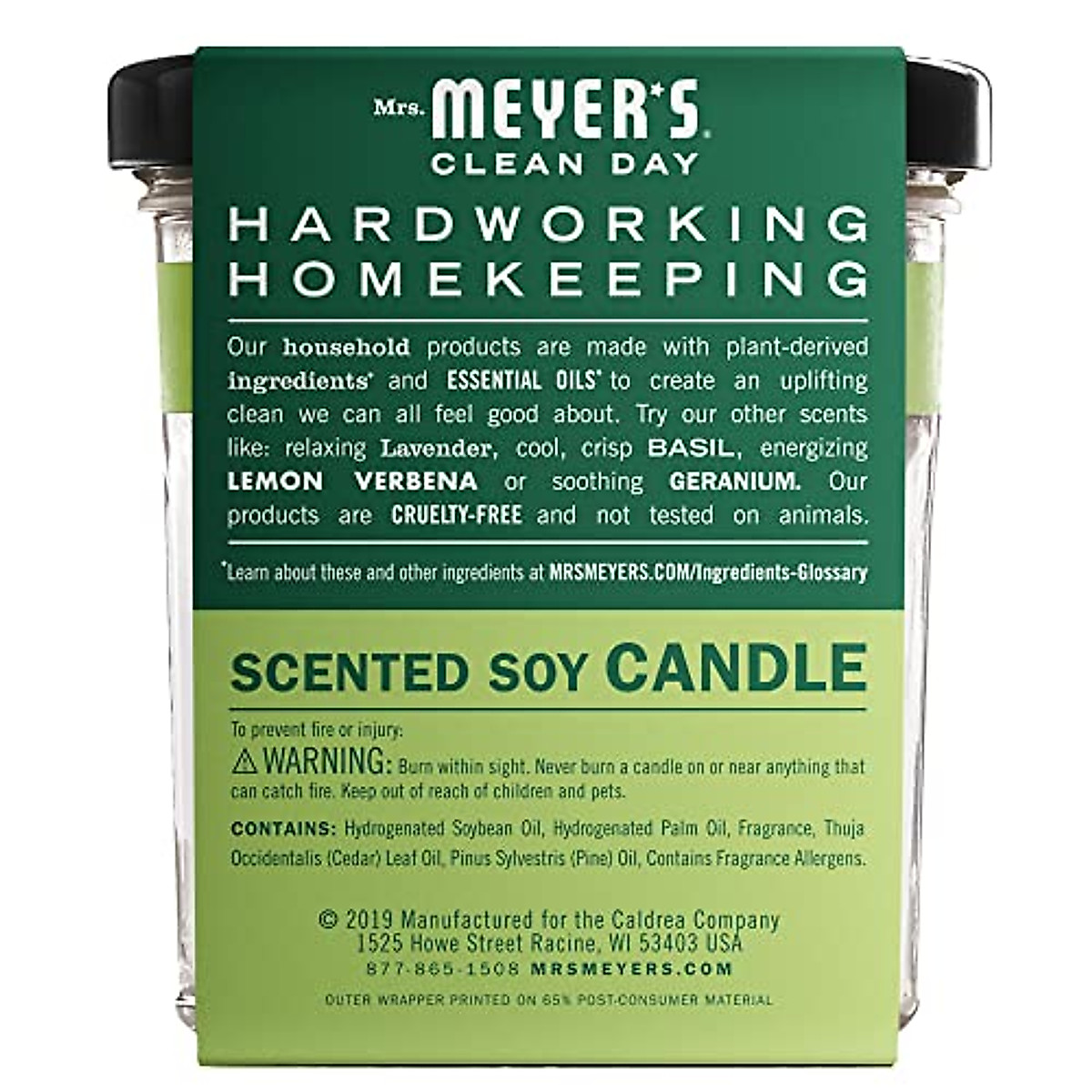 Mrs. Meyer's Soy Aromatherapy Candle, 35 Hour Burn Time, Made with Soy Wax and Essential Oils, Iowa Pine, 7.2 oz