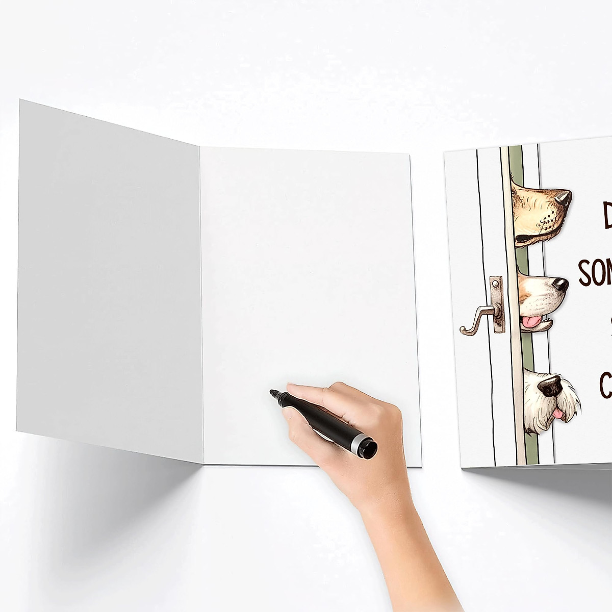 popmazing Cute Dog Birthday Cake Card for Woman Men, Happy Birthday Card from Dog, Birthday Cards Funny for Dog Lovers, Humor Dog Bady Greeting Card - 5 x 7 Inches