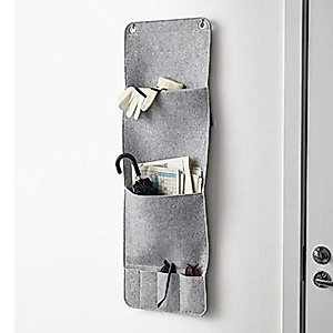 DearanswerIce Wall Closet Hanging Storage Bag Fabric Over Door Organizer Hanging Storage Pouches with 3 Pockets for Bedroom Bathroom