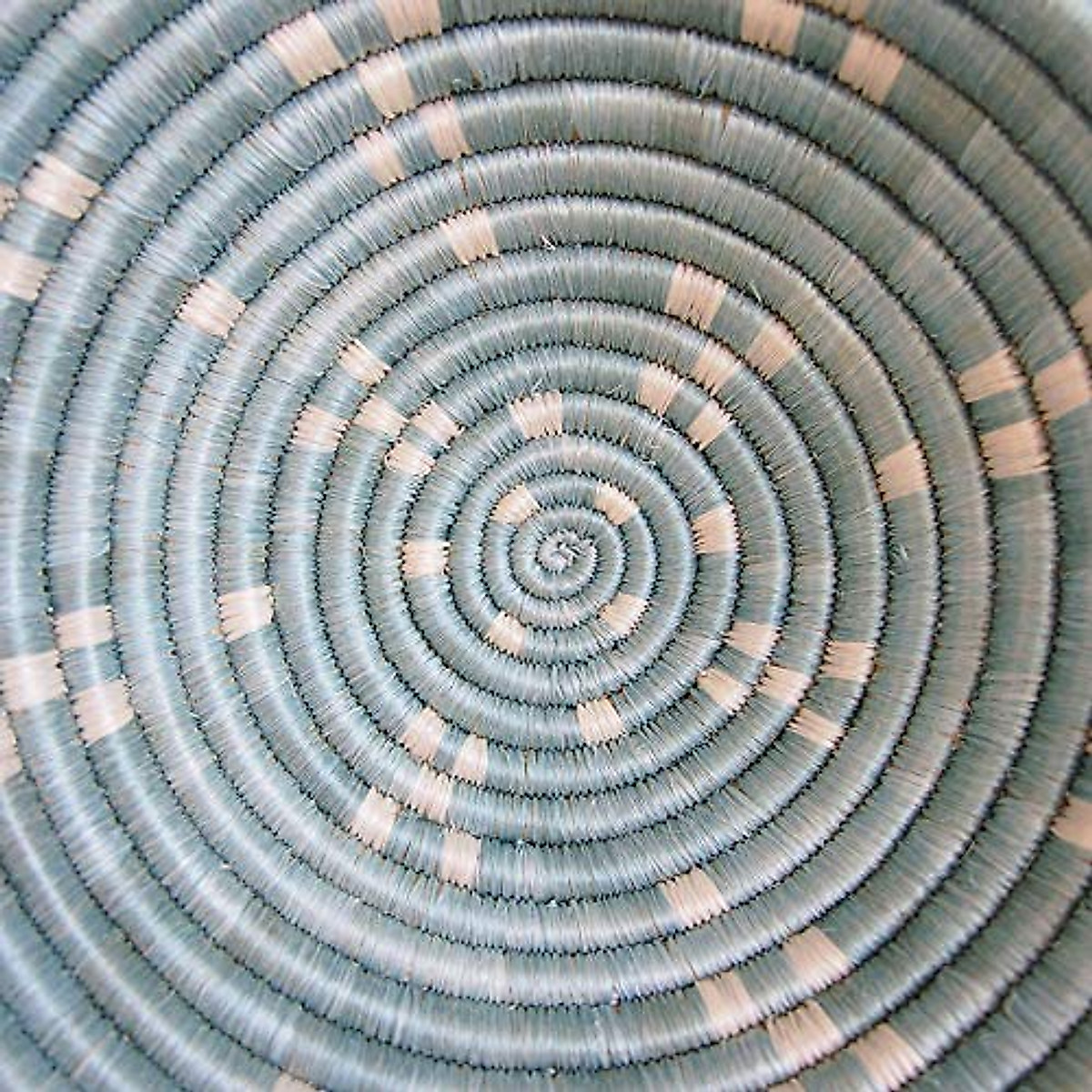 Small African Basket- Munini/Rwanda Basket/Woven Bowl/Sisal & Sweetgrass Basket/Blue, White