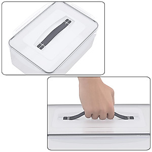 Tstorage 15 Quarts Rectangular Fresh Food Storage Containers, Clear Fresh Food Storage Box with Lid and Handle, Plastic Airtight Freezer Container, 4 Packs