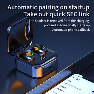 TEGAX Wireless Earbud, Chipset 5.1 Sport Headphones with Charging Case, Wireless Earphone 6D Stereo HiFi Sound Noise Cancelling for Working/Travel/Gym, Black (TG01)