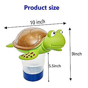 Chlorine Floater, Turtle Collapsible Floating Pool Dispenser Set，Fits 3" Chlorine Tablets，Release Adjustable for Indoor & Outdoor Swimming Pool Hot Tub SPA(2 Pack)