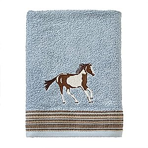 SKL Home by Saturday Knight Ltd. Horse Country Bath Towel,Blue 24" x 50"