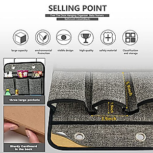 VERONLY Door Hanging Organizer, Nursery Over the Door Pantry Organizer with 4 Large Pockets and 3 Small Pockets, Wall Mount Behind the Door Storage Organizer for Baby Essentials,Nursery, Diapers,Bathroom, Clothes, Bedroom,Cosmetics, Toys and Sundries(Blac