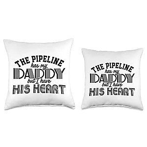 Pipeliners & Welders Official Child Family Dad Daddy Papa Pipeline Daughter Cute Throw Pillow, 18x18, Multicolor