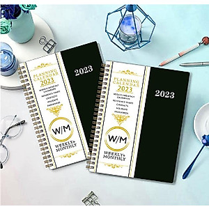 2023 Diary A5 Page Planner 6.2” X 8.5” Weekly Monthly Daily journal from JAN.2023 to DEC.2023 Inner Pocket, Thick Paper