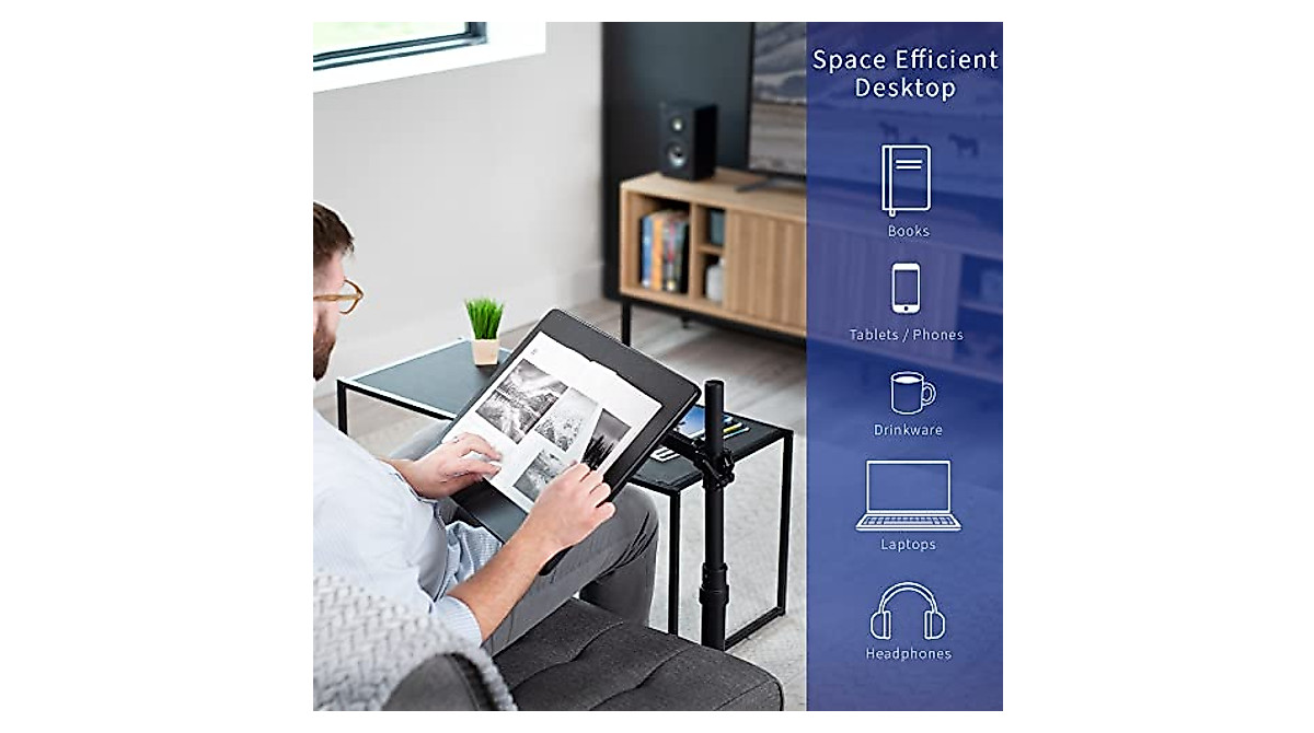 VIVO 20" Over Couch Swivel Table for Remote Work