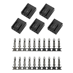 Maxmoral 5PCS PWN Plastic Shell Computer Case Cooling Fan Female Plug Interface 4-pin PC Fan Connector Kit