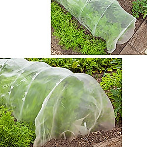 Garden Hoops Kits for Raised Beds Include 50 Pcs of Greenhouse Hoops with 49 x 8 ft Clear Greenhouse Plastic Sheeting Film and 20 Clips Frame for Grow Tunnel Mini Greenhouse or Garden
