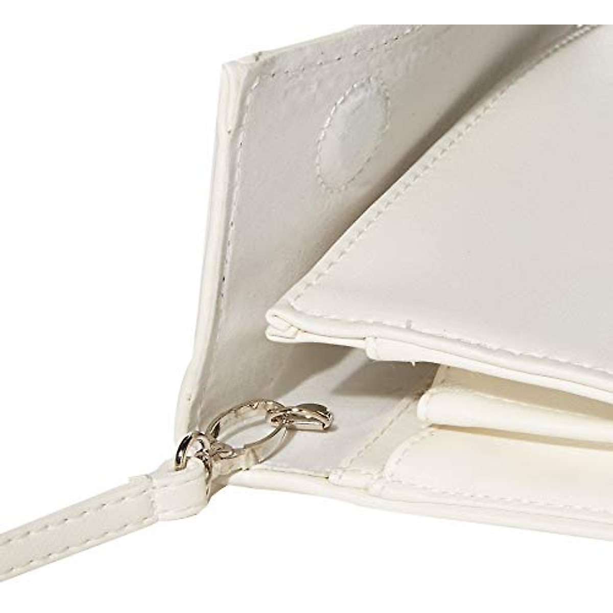 OES Eastern Star Cross Body Clutch Purse with Detachable Chain Shoulder Strap, White, Medium