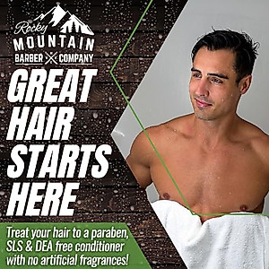 Rocky Mountain Barber Company Men's Conditioner - Tea Tree Oil, Peppermint & Eucalyptus for All Hair Types - 8oz