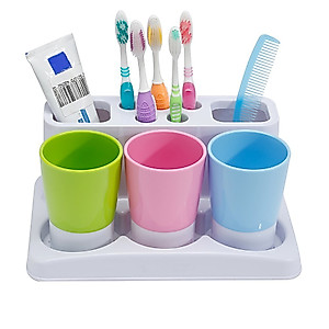 Eslite Toothbrush Toothpaste Holder Stand for Bathroom Storage Organizer