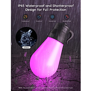 Govee Outdoor String Lights, 96ft RGBIC Outdoor Lights with 30 Dimmable IP65 Waterproof Warm White LED Bulbs, 2 Ropes of 48ft Smart Outdoor String Lights Work with Alexa for Dating, Party, Wedding