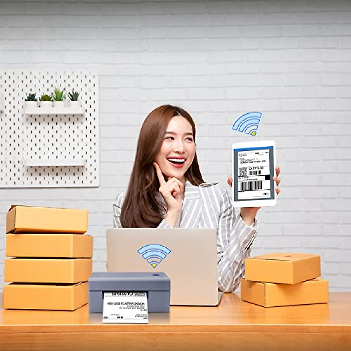 beeprt Bluetooth Shipping Label Printer - 4x6 Wireless Label Printer for Shipping Packages, Thermal Label Printer Compatible with Shopify Ebey Amazon Etsy FedEx UPS USPS Small Business Home 72pcs/min