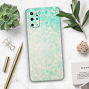 DesignSkinz Faded Teal Pattern of Decadence Protective Vinyl Decal Wrap Skin Cover Compatible with The Samsung Galaxy S20 (Screen Trim & Back Glass Skin)